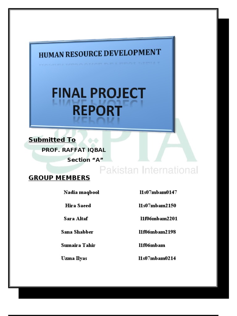 Evaluation of Human Resource Development Practices at Pakistan ...