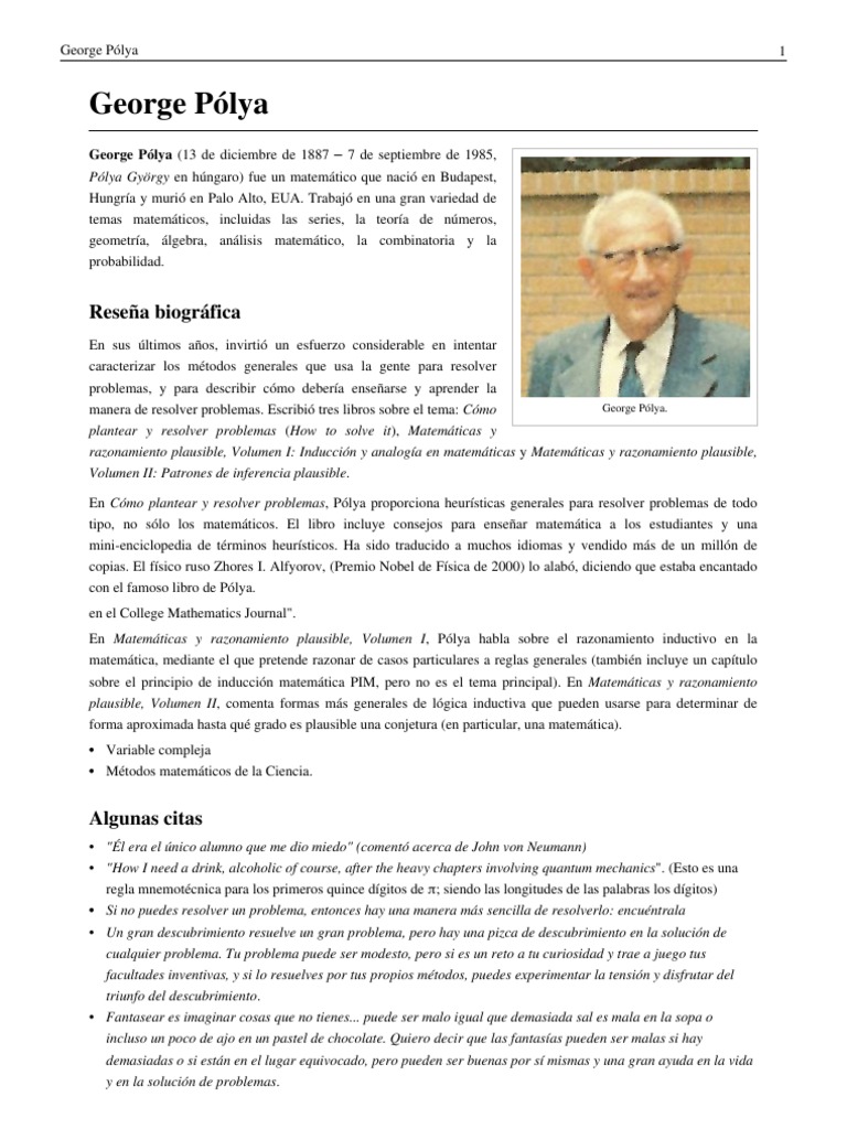 George Pólya | PDF | Lógica | Cognición