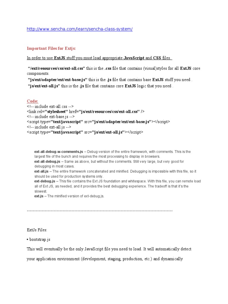 Important Files For Extjs | PDF | Ext Js | Java Script