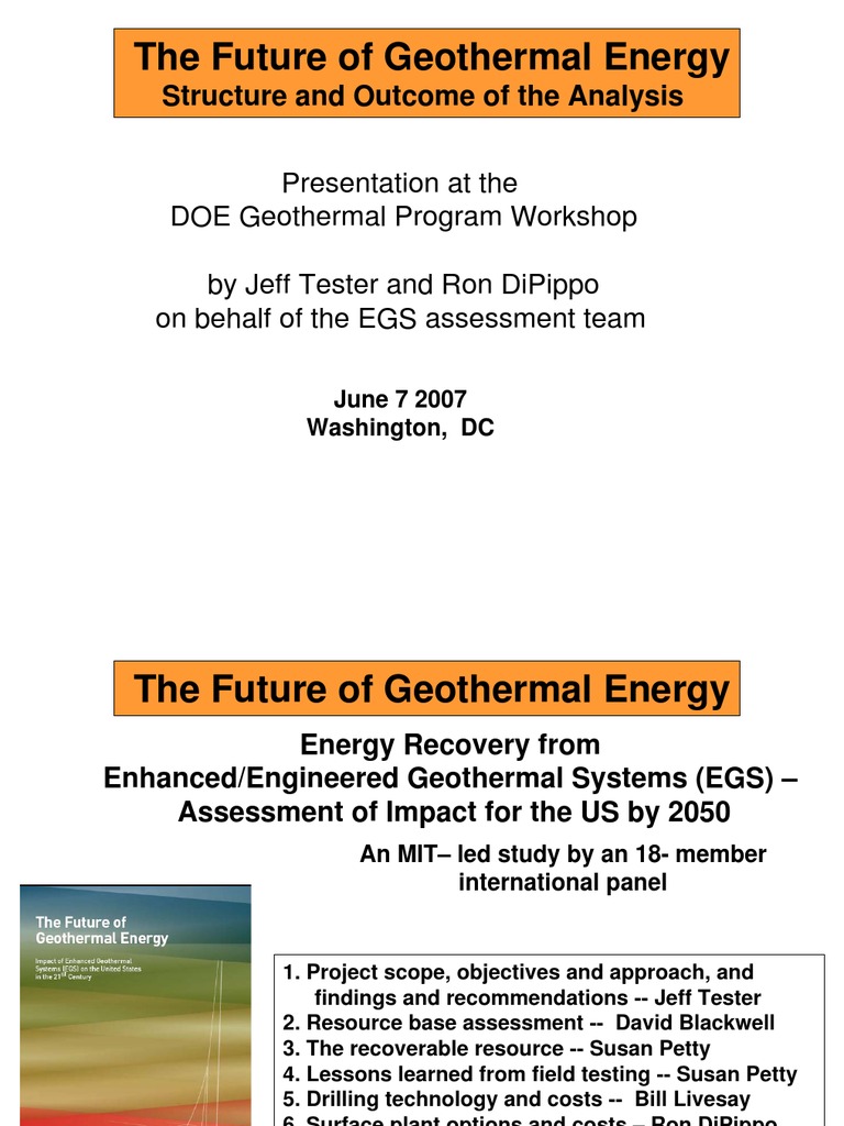 The Future of Geothermal Energy (MIT-2006) | PDF | Geothermal Energy ...