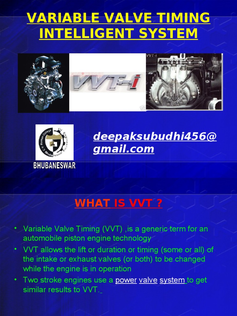 Variable Valve Timing Intelligent System | PDF | Internal Combustion ...
