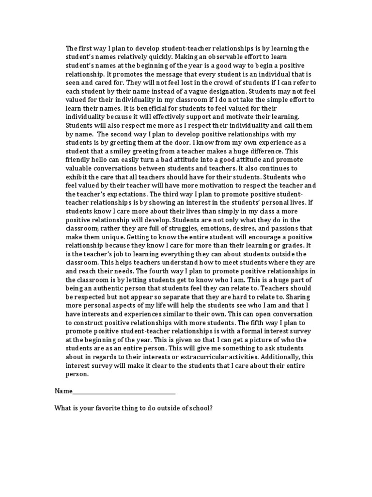 Teacher Student Relationship | PDF | Students | Teachers