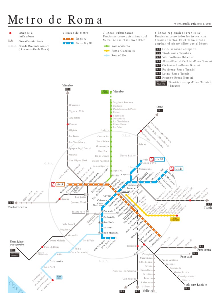 Mapa Metro Roma | Transporte | Prueba gratuita de 30 días | Scribd