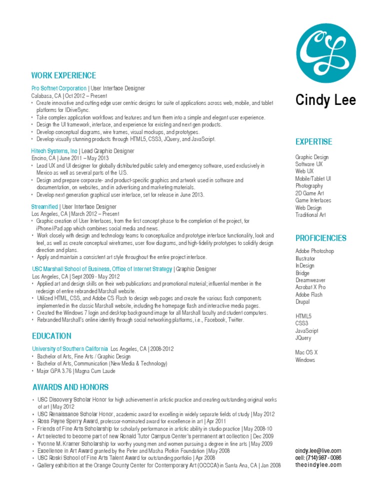 Cindy Lee Resume May2013 | PDF | Adobe Flash | Websites
