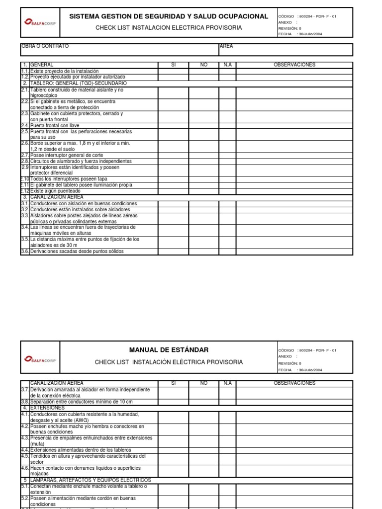 Check List de Máquinas | PDF | Ingeniería de la Energía | Ingeniería de ...