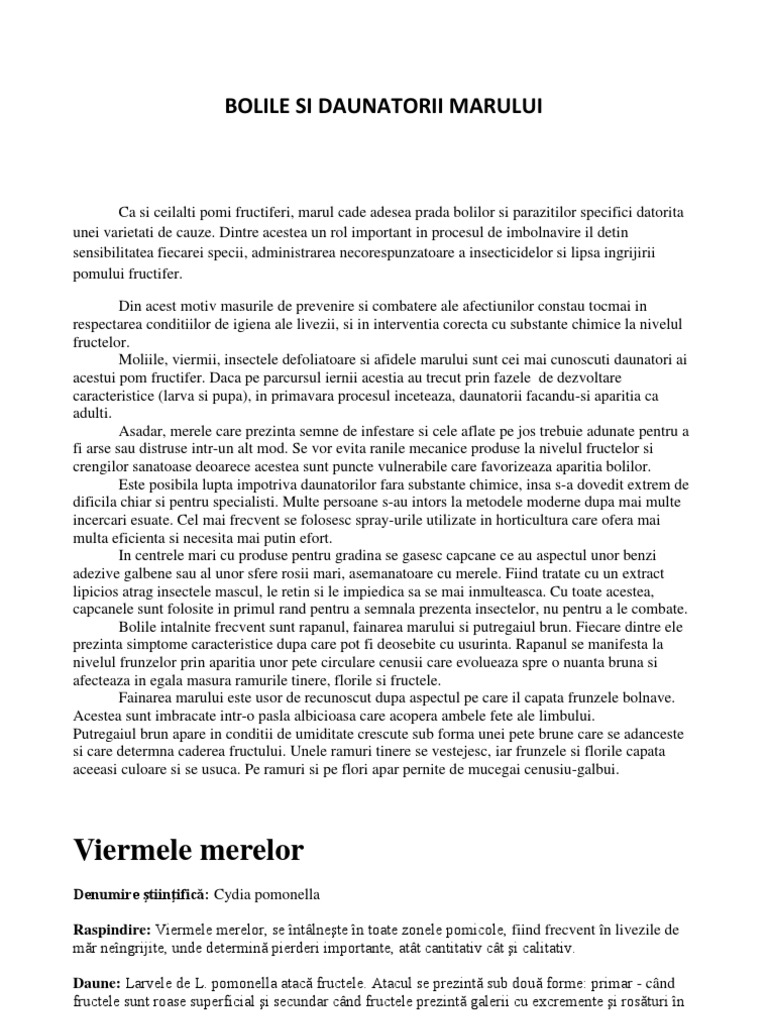 Bolile Si Daunatorii Marului | PDF