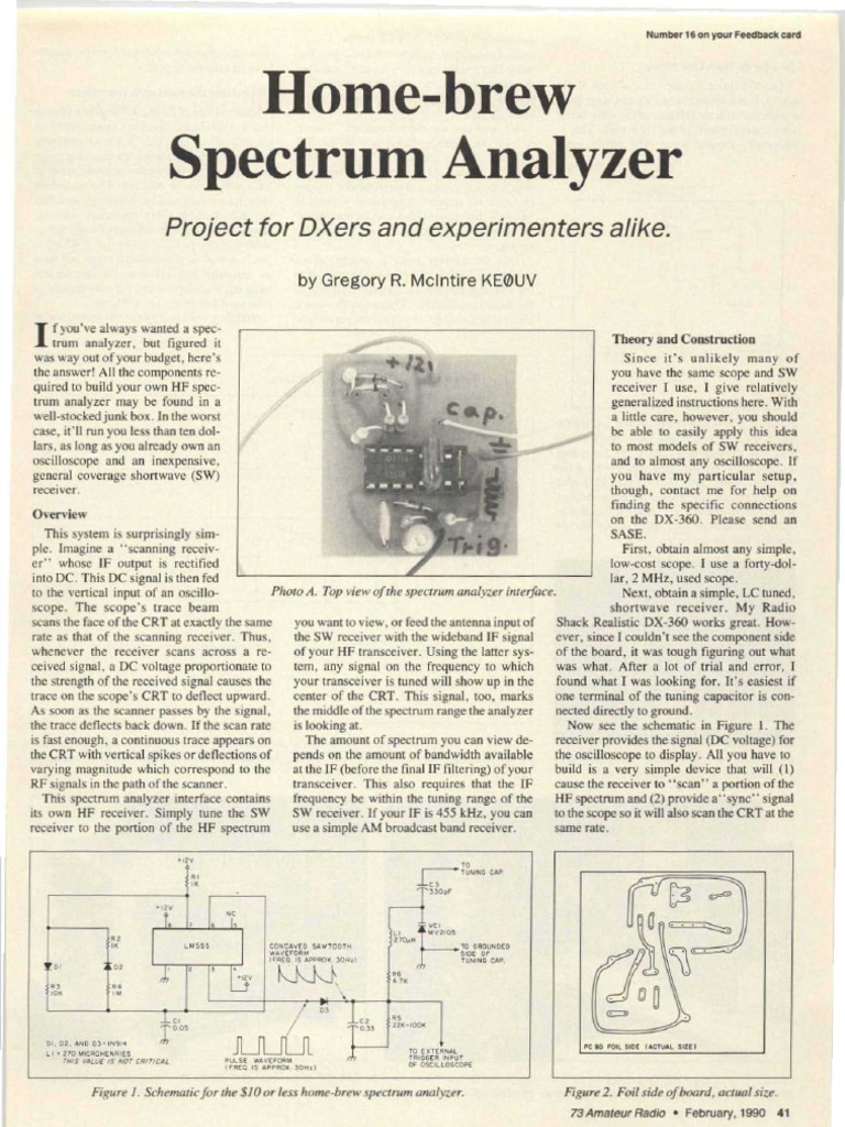 DIY Spectrum Analyzer for DXers | PDF | Cathode Ray Tube | Capacitor