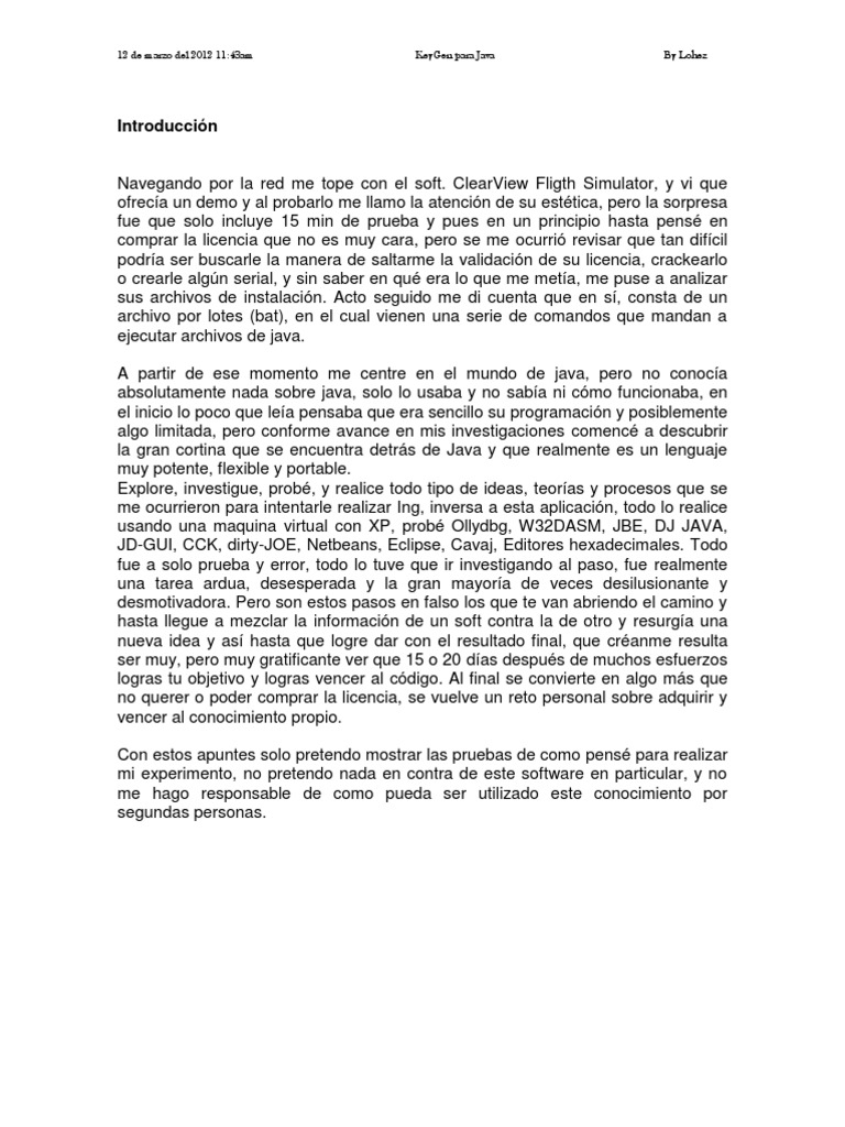 Diario de Cracking Java | Descargar gratis PDF | Java (lenguaje de ... Diario de Cracking Java | Descargar gratis PDF | Java (lenguaje de ...