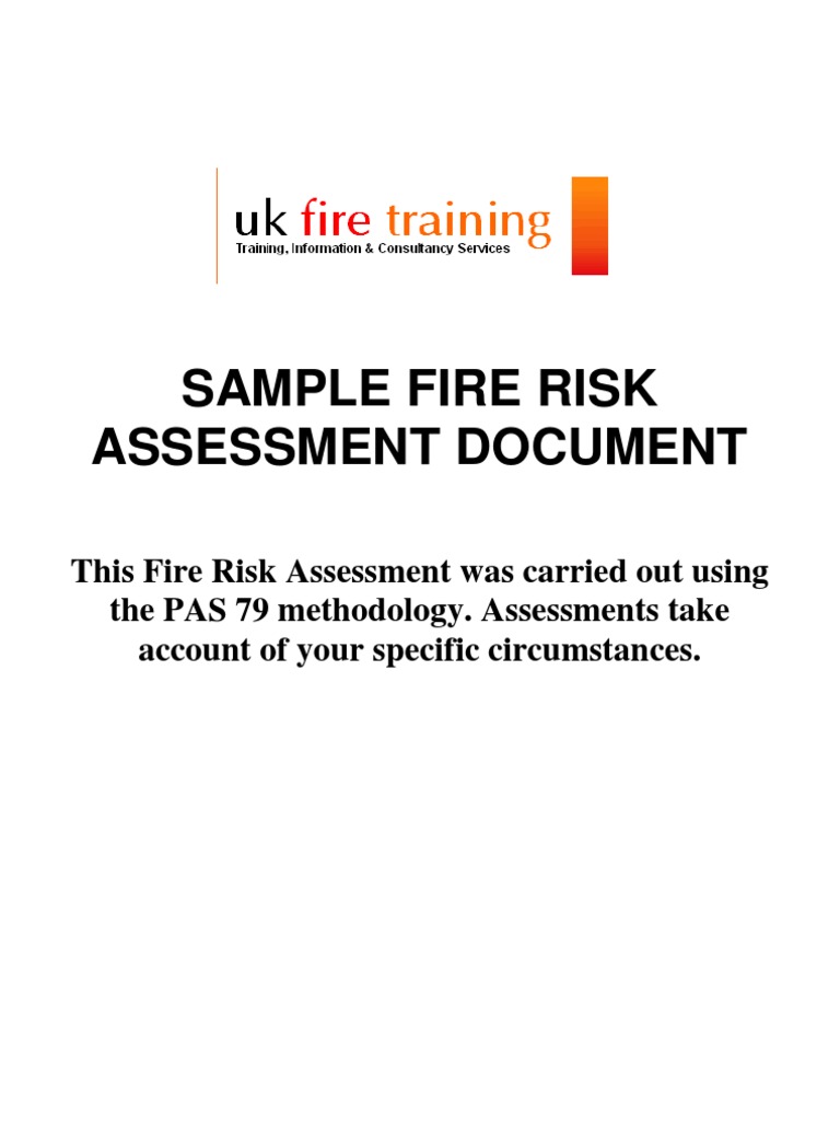 PAS 79 Sample Risk Assessment | PDF | Risk Assessment | Fire Safety
