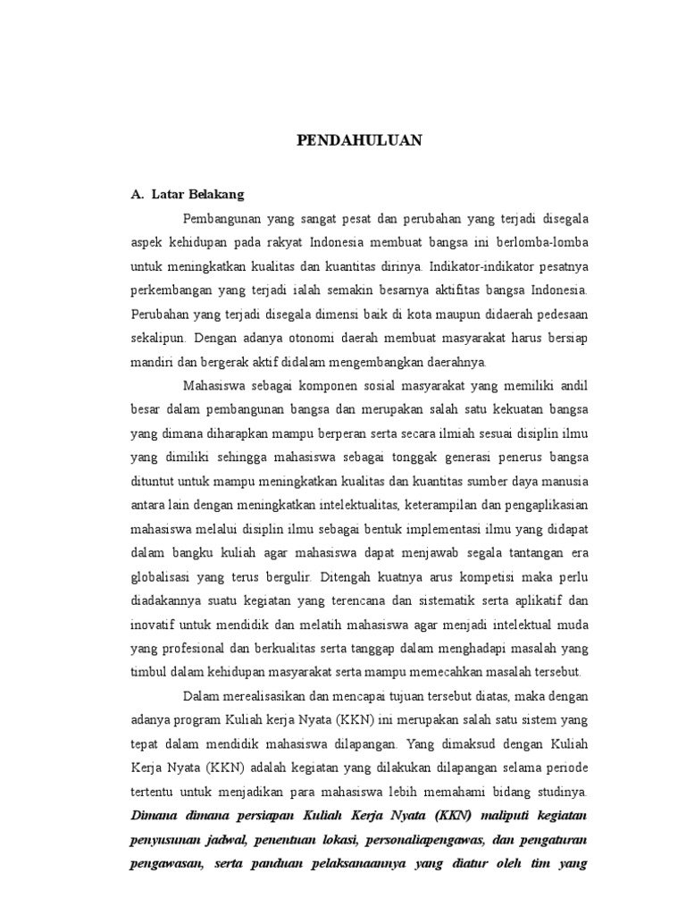 Proposal KKN BPD - Unmul | PDF