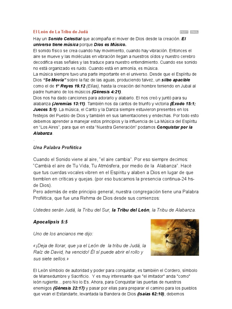 El León de La Tribu de Judá | PDF | Sonido | Jacob