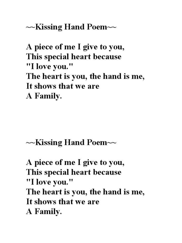 The Kissing Hand Poem