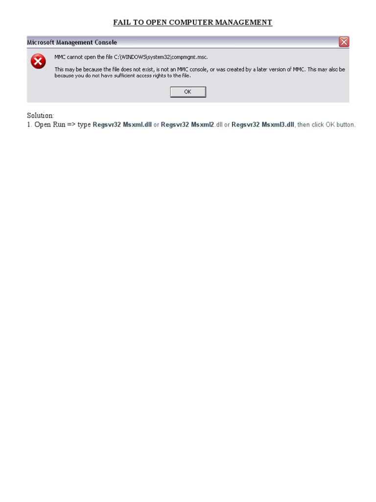 Fix Computer Management Opening Issues | PDF