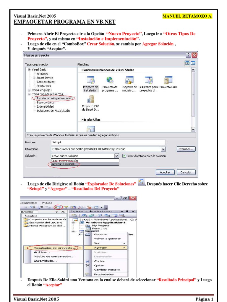 Empaquetar Programa en Visual Basic - Net 2005 | PDF