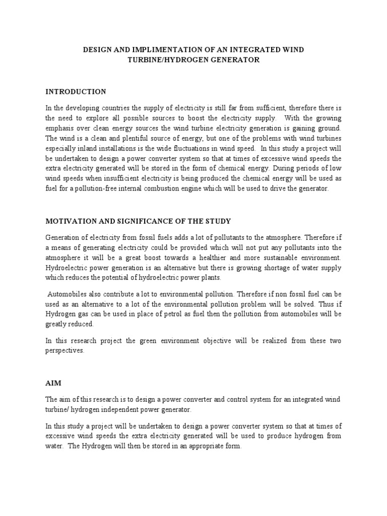 Wind Turbine Proposal | PDF | Electricity Generation | Energy Development