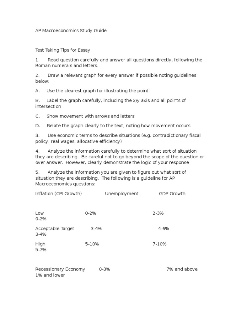 AP Macroeconomics Study Guide | PDF | Fiscal Policy | Money Supply
