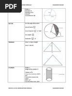 Mensuration Formula Sheet - IGCSE | PDF | Euclidean Geometry | Convex Geometry