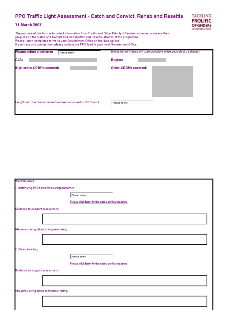 UK Home Office: Traffic Light Assessment PPO March 2007 | PDF | Risk ...