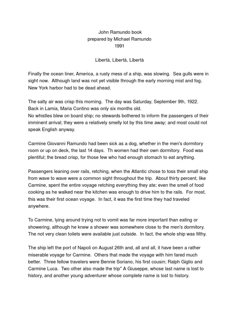 Ramundo Family Journey to America | PDF | Family | Marriage