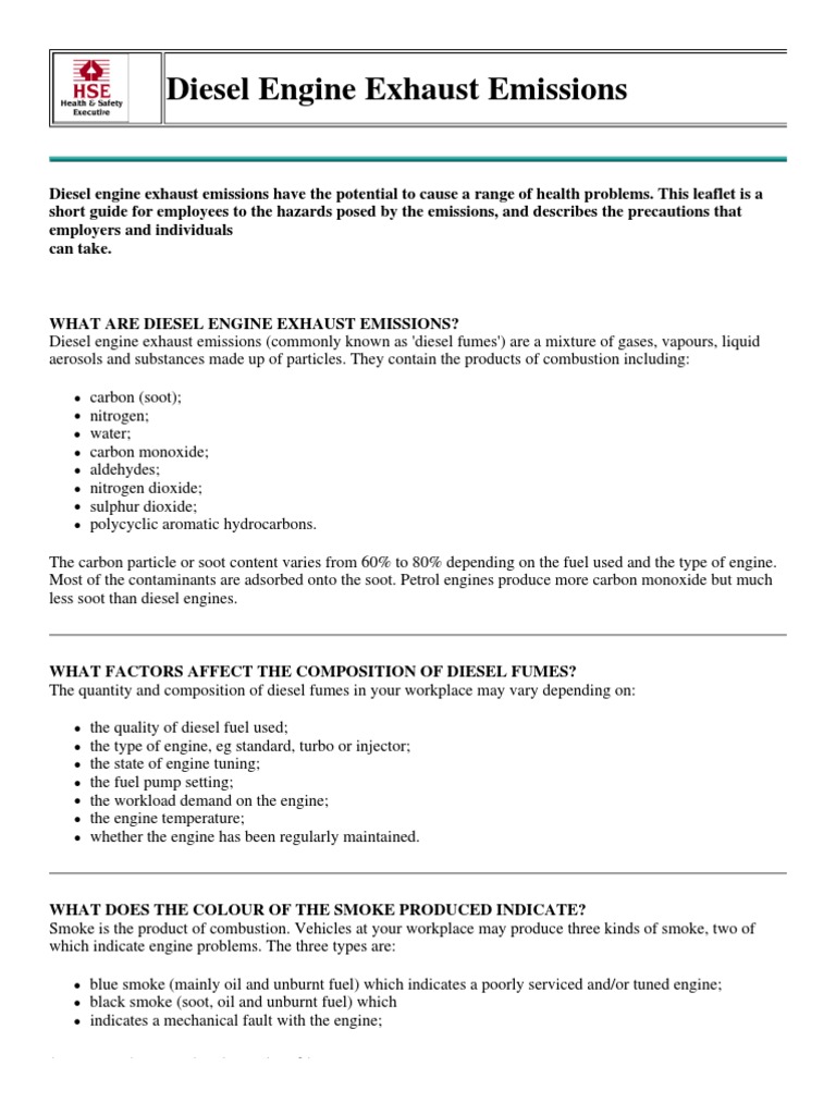 Diesel Engine Exhaust Emissions | PDF | Exhaust Gas | Smoke
