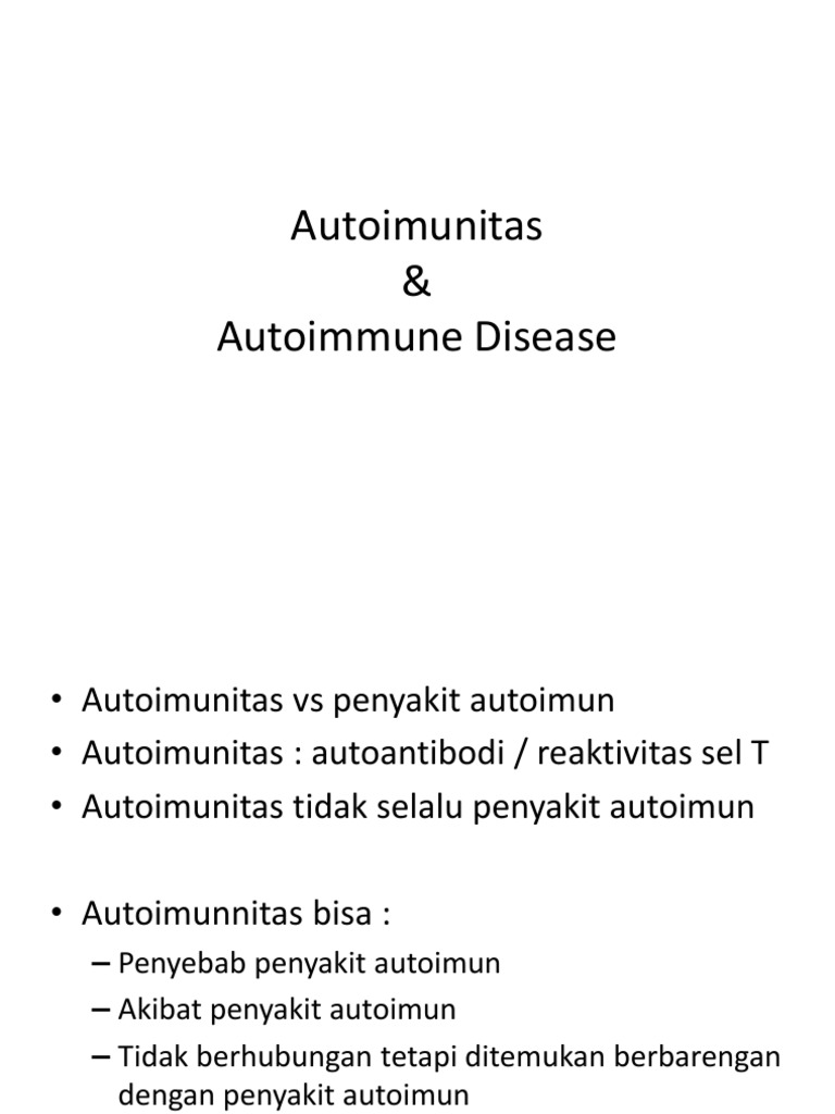 Autoimunitas & Autoimmune Disease | PDF | Autoimmunity | Immune Tolerance
