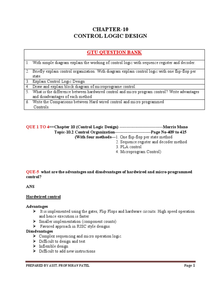 Control Logic Design Guide | PDF