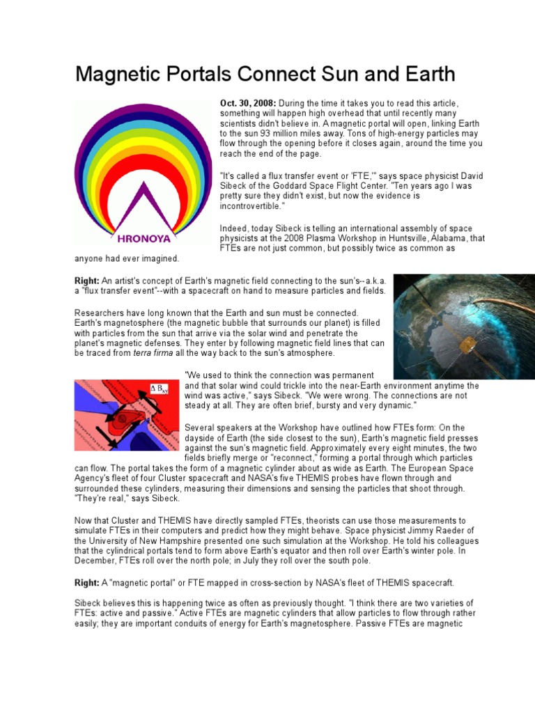 Magnetic Portals | PDF | Solar Wind | Magnetosphere