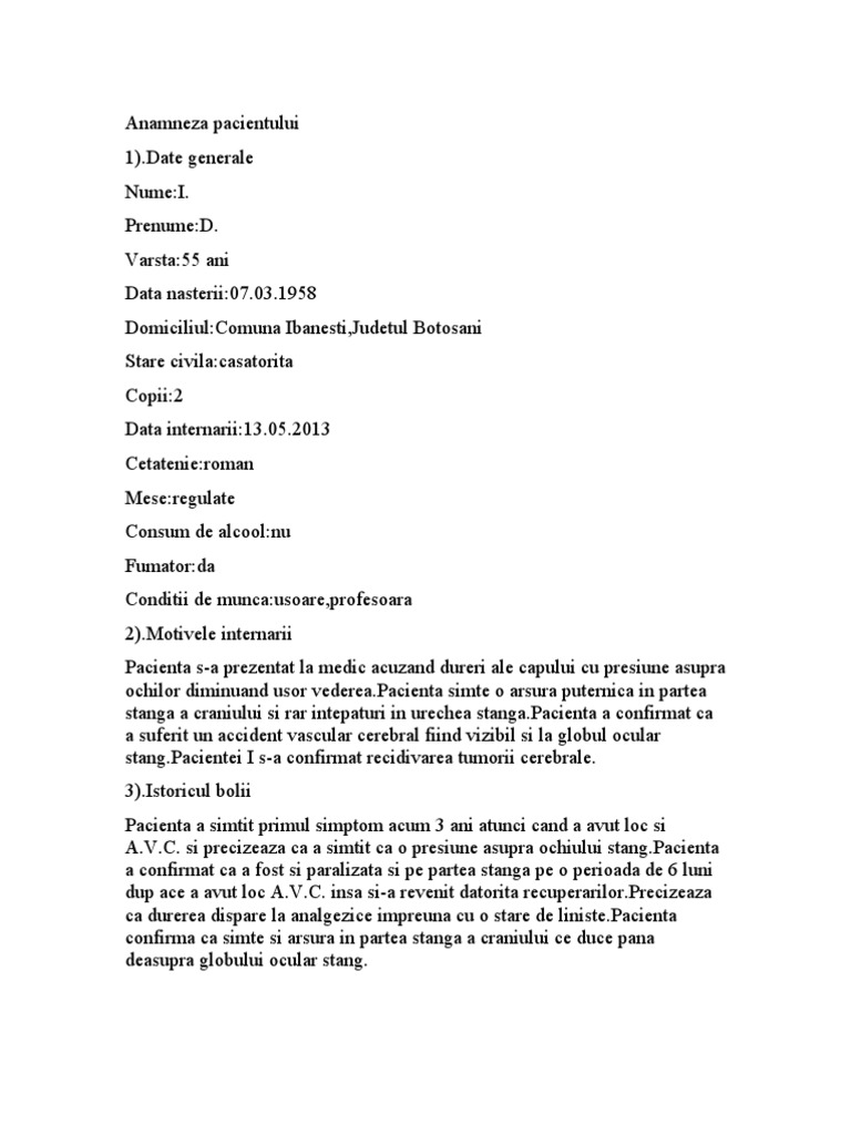 Anamneza pacientului