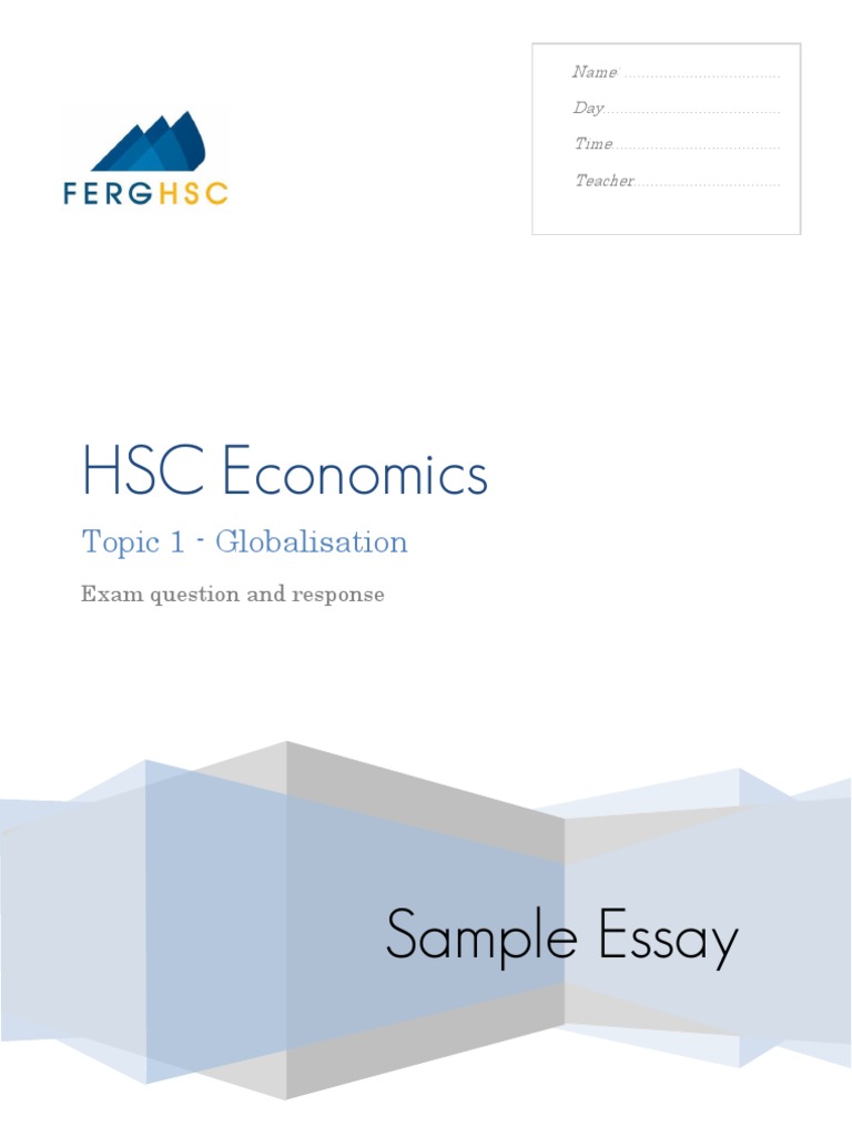 HSC Economics: Sample Essay | PDF | Globalization | Economic Growth
