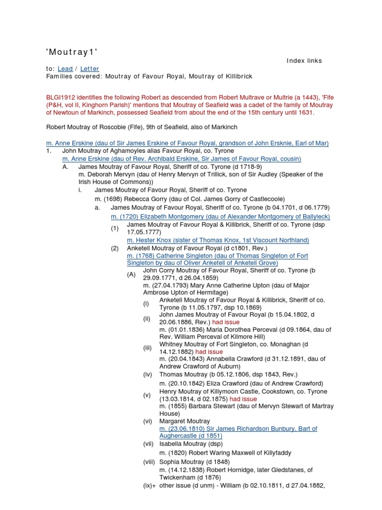 Moutray 1 | PDF | British Families