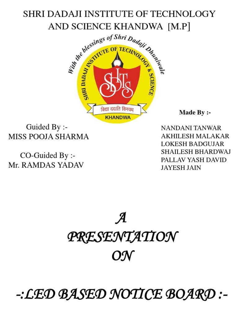 Led Based Notice Board | PDF | Light Emitting Diode | Microcontroller
