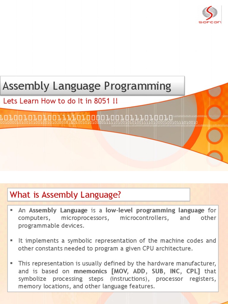 Assembly Language Programming: Lets Learn How To Do It in 8051 !! | PDF ...