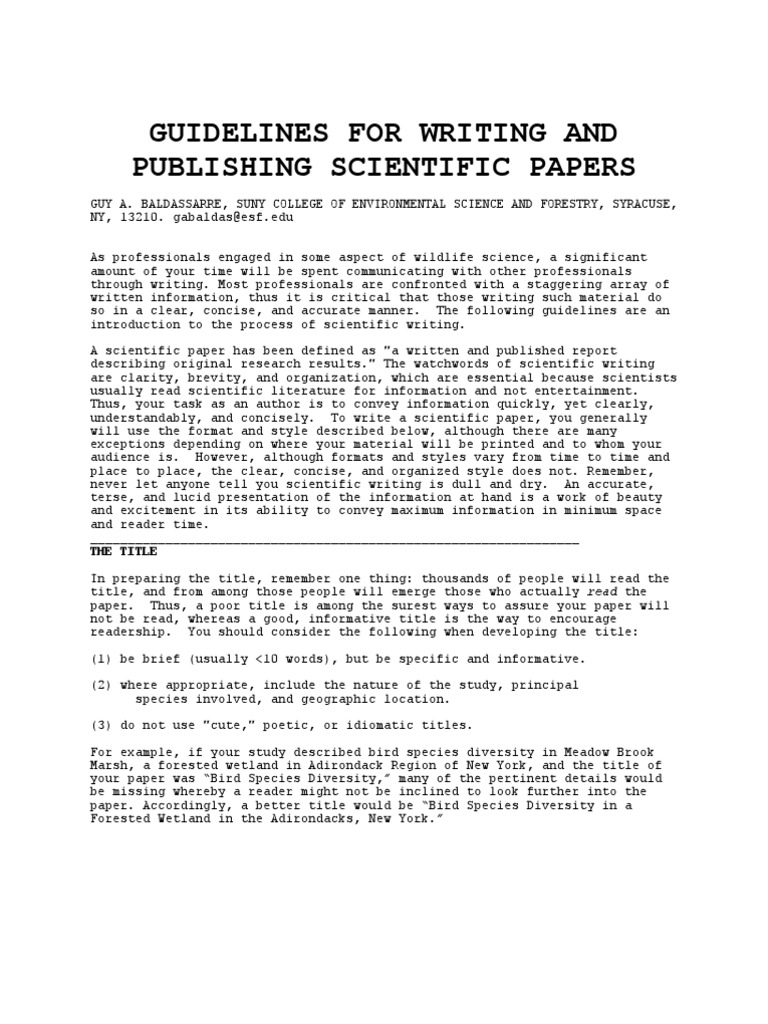 Guidelines For Writing Scientific Paper | Download Free PDF | Adverb | Verb