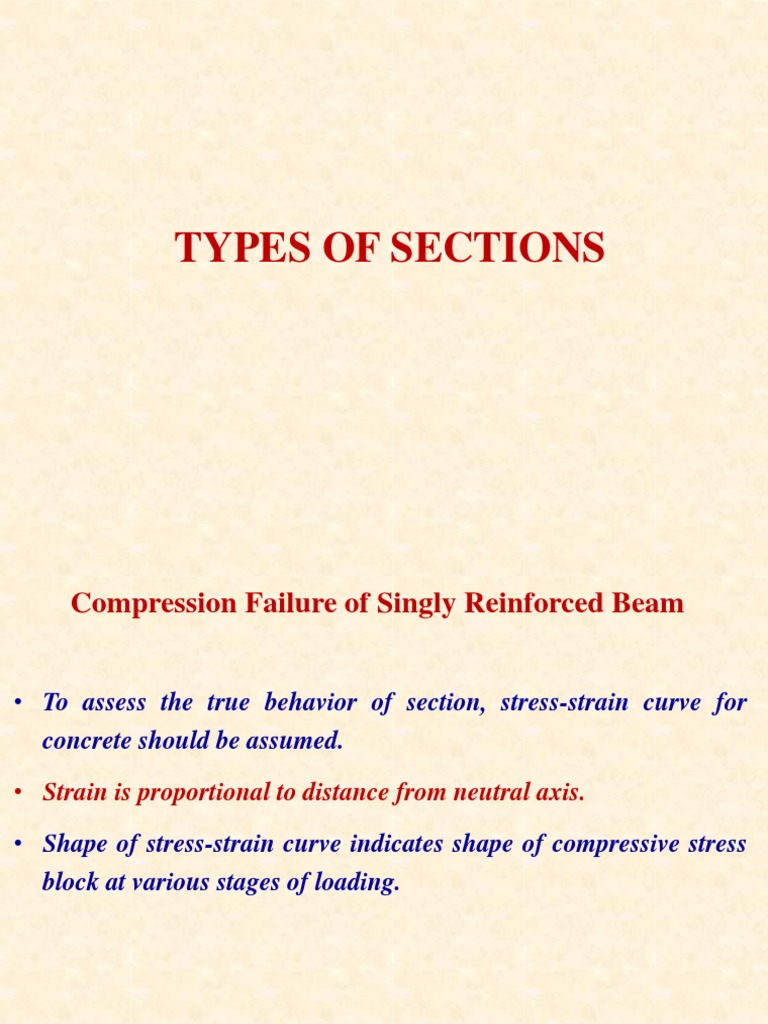 Types of Sections | PDF | Beam (Structure) | Concrete