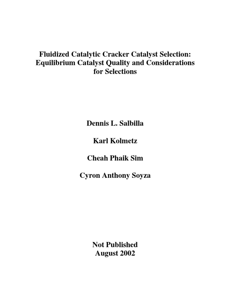 FCC Catalytic Cracking | PDF | Cracking (Chemistry) | Alkene