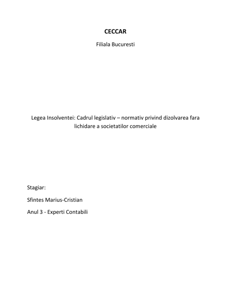 Proiect CECCAR-An 3 | PDF