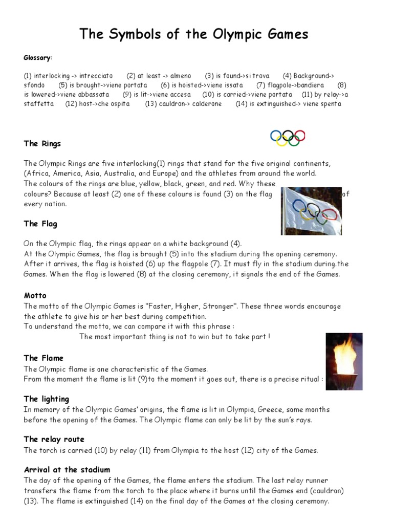 Symbols of the Olympic Games | PDF