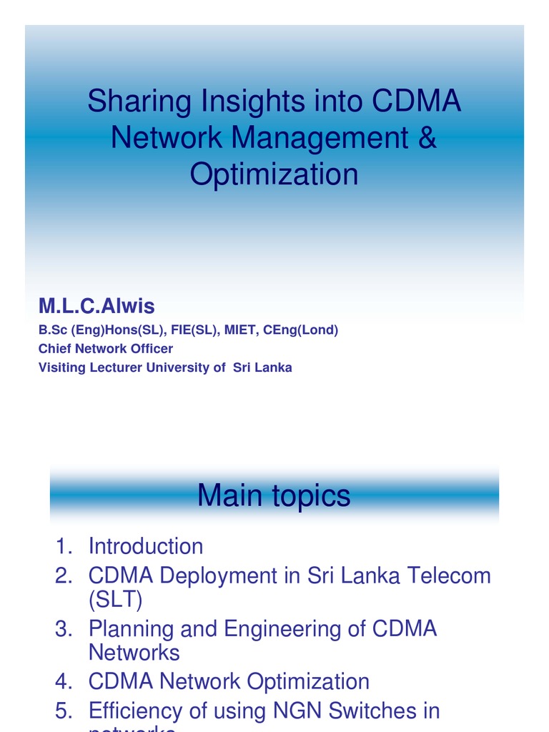 Sharing Insights Into CDMA Network Management & Optimization | PDF ...