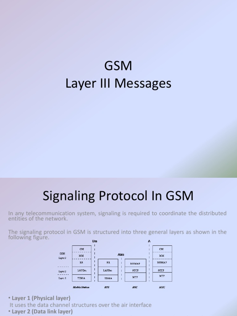 GSM Layer III Signaling Protocol | PDF | Computer Network | Radio Resource Management