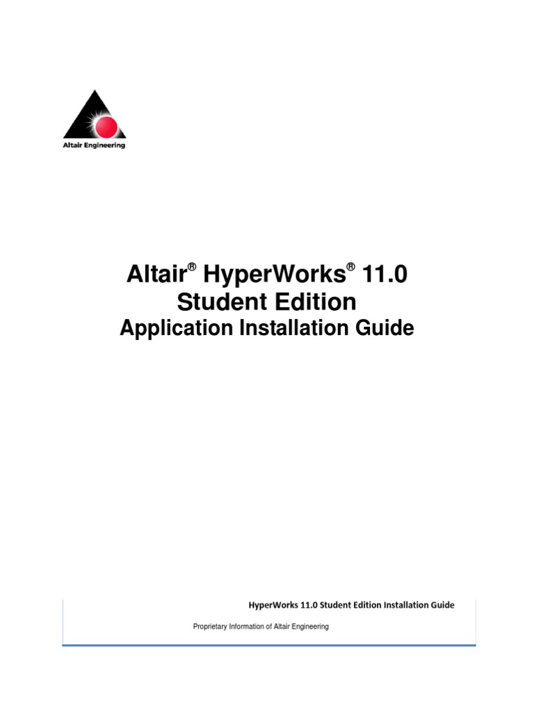 Altair HyperWorks 11 0 StudentEdition Installation Guide | PDF ...