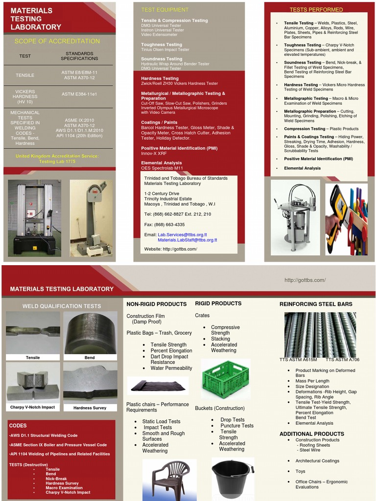 Materials Testing Lab Brochure 2013.04.18 | PDF | Ultimate Tensile ...