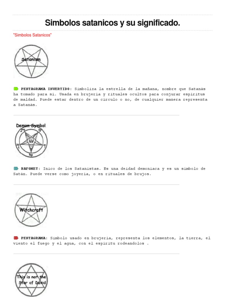 Simbolos Satanicos y Su Significado | PDF | Satán | satanismo