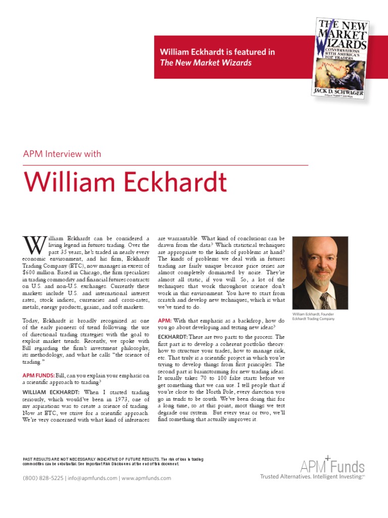 William Eckhardt - APM Interview | PDF | Futures Contract | Financial Markets