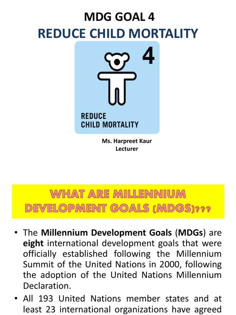 Millenium Development Goal No 4 | PDF | Child Mortality | Millennium ...