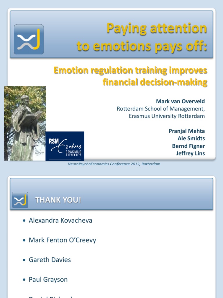 Emotion Regulation Training Improves Financial Decision-Making | PDF ...