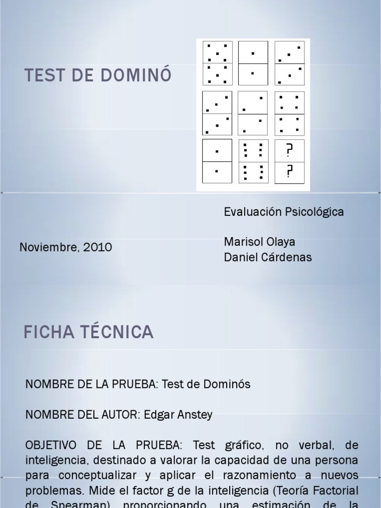 test-de-domino.pdf | Inteligencia | Pruebas psicologicas