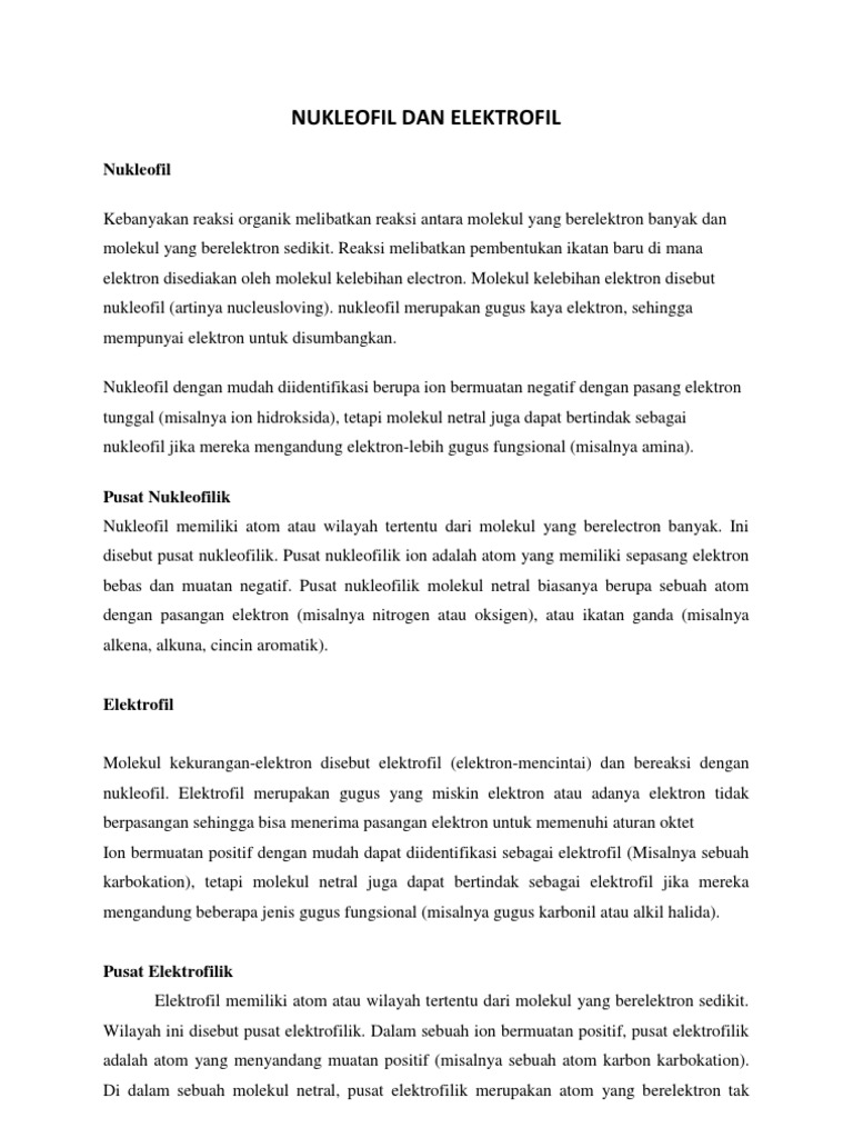 Nukleofil Dan Elektrofil | PDF | Seni
