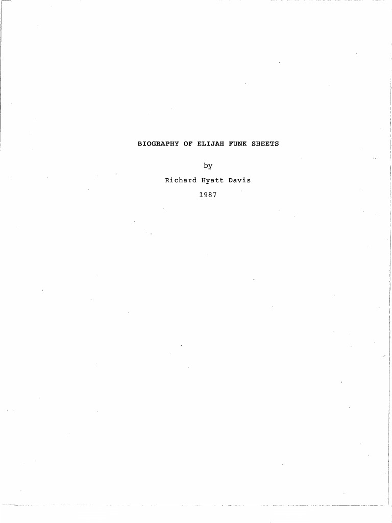 Biography of Elijah Funk Sheets | PDF | The Church Of Jesus Christ Of ...