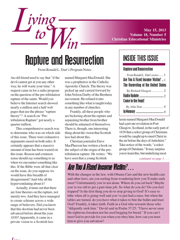 Living To Win - May 2013 | Download Free PDF | Prophecy | Rapture