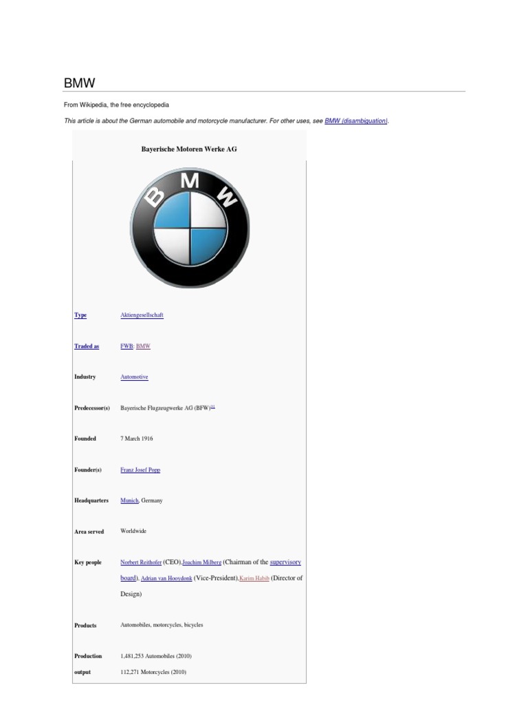BMW | PDF | Bmw | Formula One